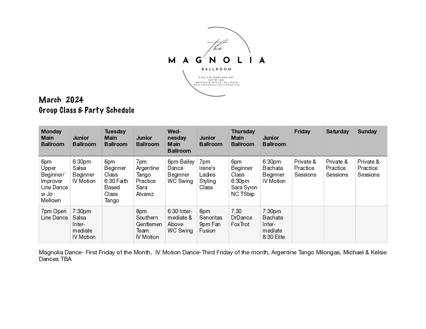 Let's Dance at The Magnolia – Ballroom Dance Studio near Birmingham AL